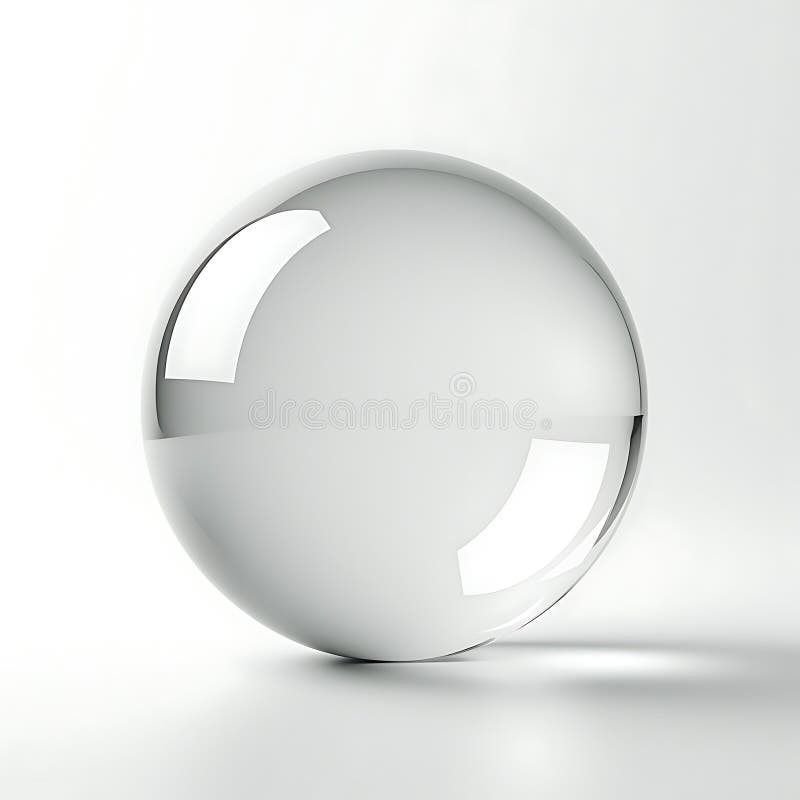 3D Transparent Glass Sphere with Light Reflections Stock Illustration ...
