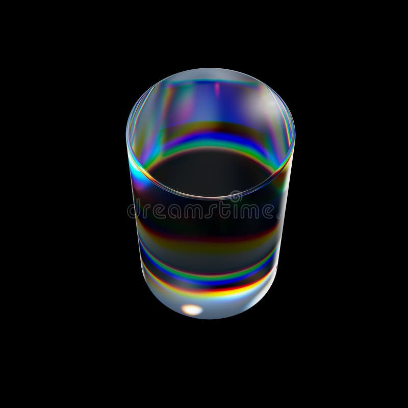 3d Transparent Glossy Cylinder with Dispersion Effect. Rainbow Colors ...