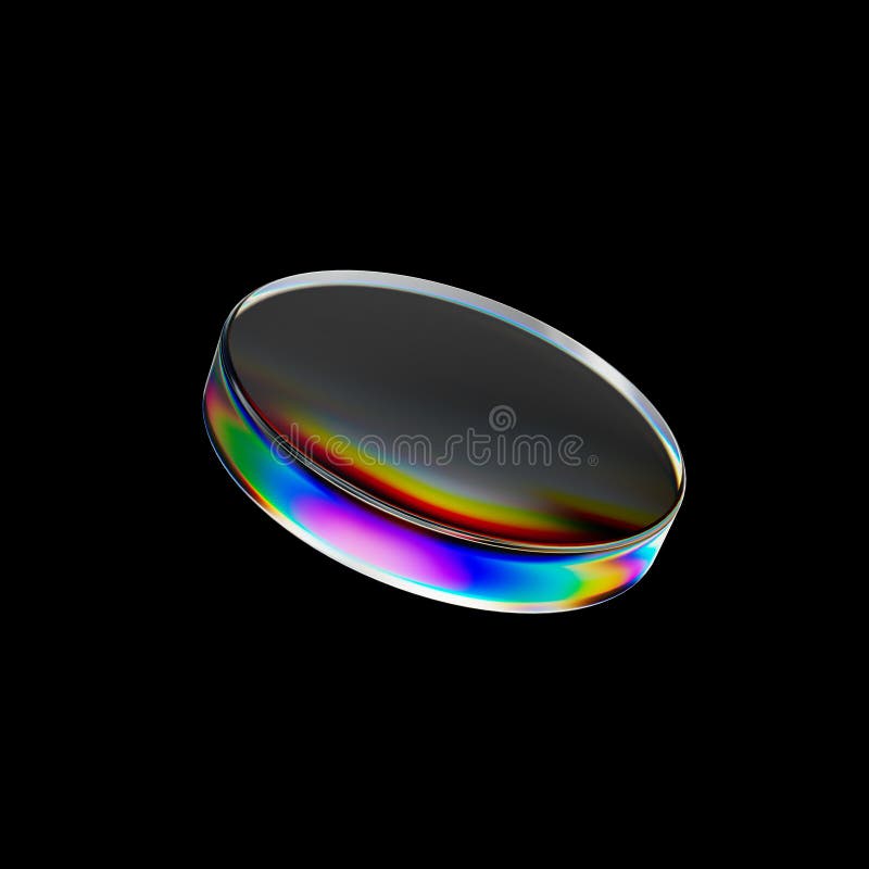 3d Transparent Glossy Cylinder with Dispersion Effect. Rainbow Colors ...