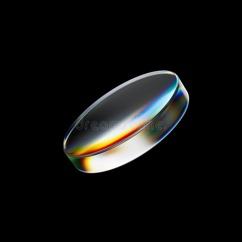 3d Transparent Glossy Cylinder with Dispersion Effect. Rainbow Colors ...