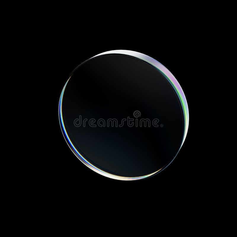 3d Transparent Glossy Cylinder with Dispersion Effect. Rainbow Colors ...