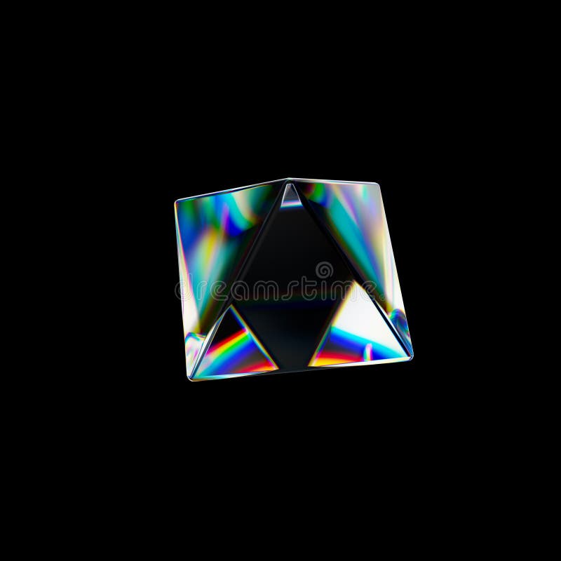 3d Transparent Glossy Geometric Objects with Dispersion Effect. Rainbow ...