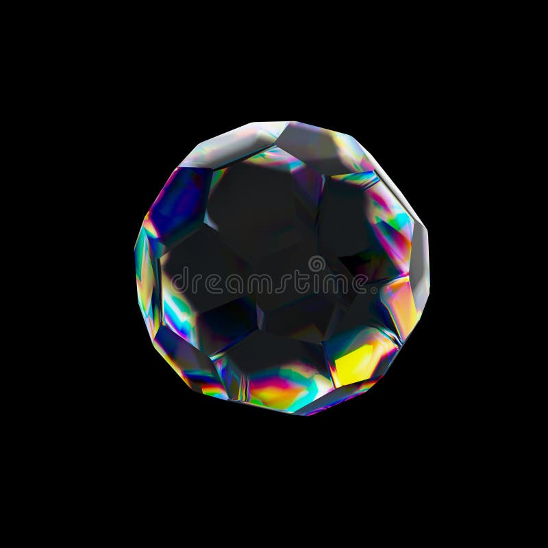 3d Transparent Glossy Geometric Objects with Dispersion Effect. Rainbow ...