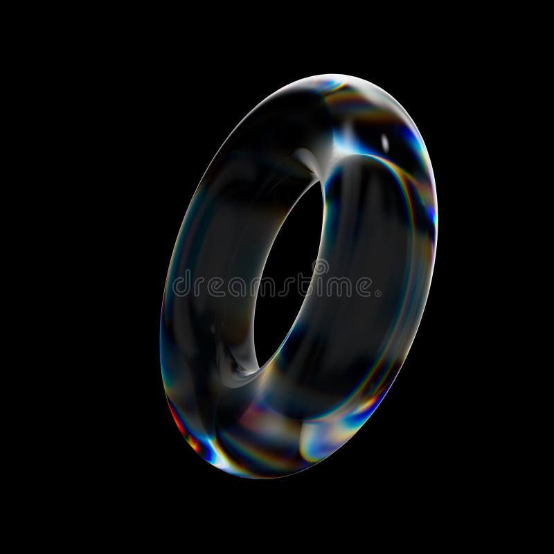 3d Transparent Glossy Ring with Dispersion Effect. Rainbow Colors ...