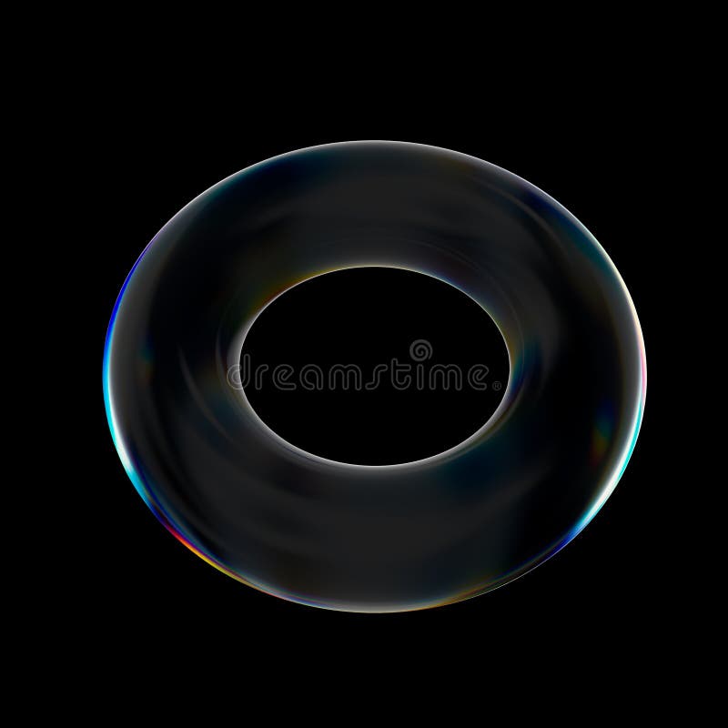 3d Transparent Glossy Ring with Dispersion Effect. Rainbow Colors ...