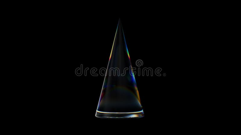 3d Transparent Rotating Glossy Cone with Dispersion Effect. Rainbow ...