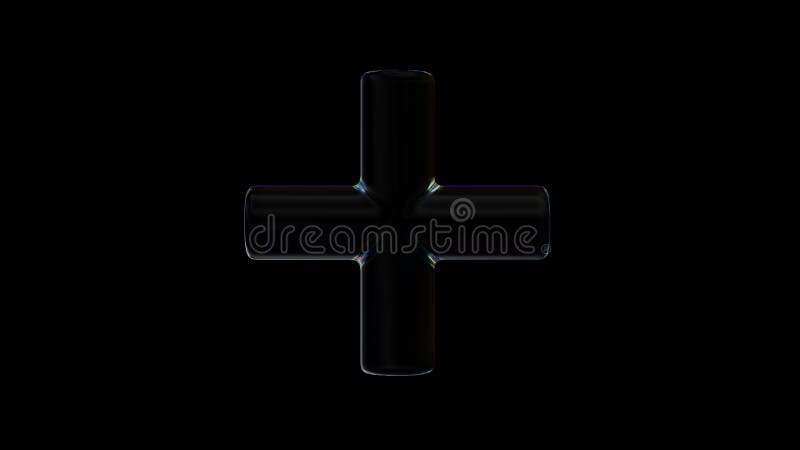 3d Transparent Rotating Glossy Cross with Dispersion Effect. Rainbow ...