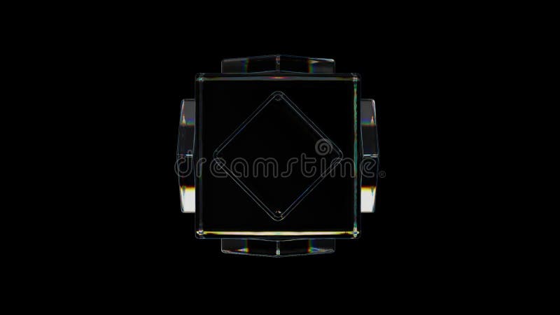 3d Transparent Rotating Glossy Cube with Dispersion Effect. Rainbow ...