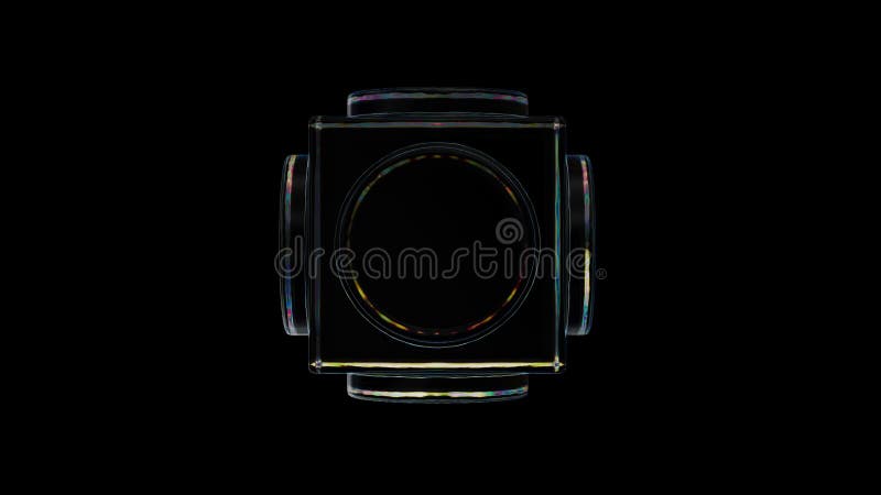 3d Transparent Rotating Glossy Cube with Dispersion Effect. Rainbow ...