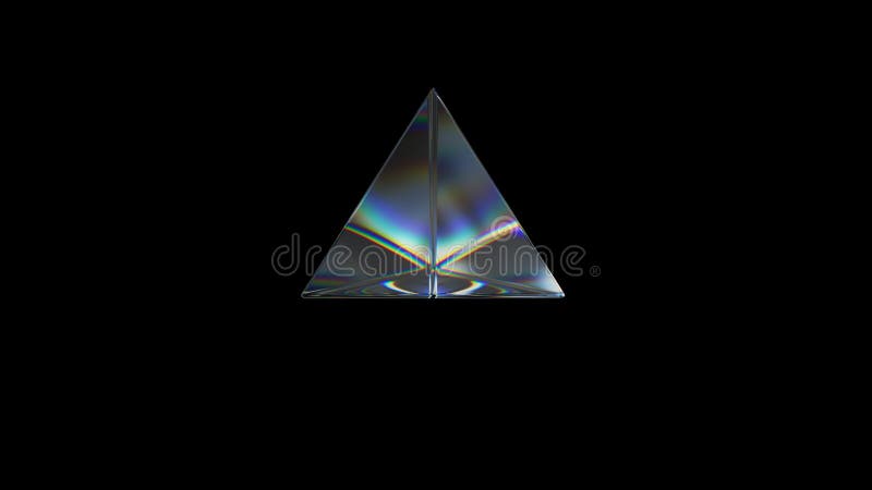 3d Transparent Rotating Glossy Pyramid with Dispersion Effect. Rainbow ...