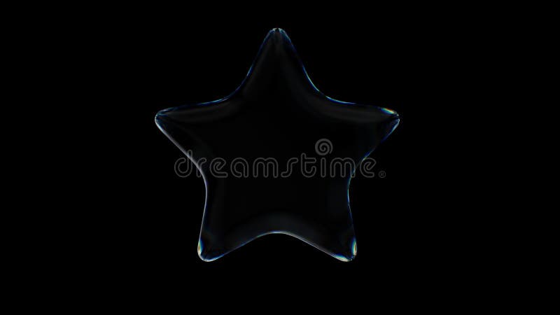 3d Transparent Rotating Glossy Star with Dispersion Effect. Rainbow ...