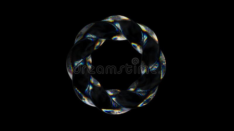 3d Transparent Rotating Glossy Twisted Ring with Dispersion Effect ...
