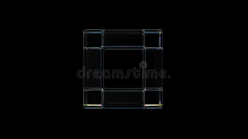 3d Transparent Rotating Glossy Wired Cube with Dispersion Effect ...