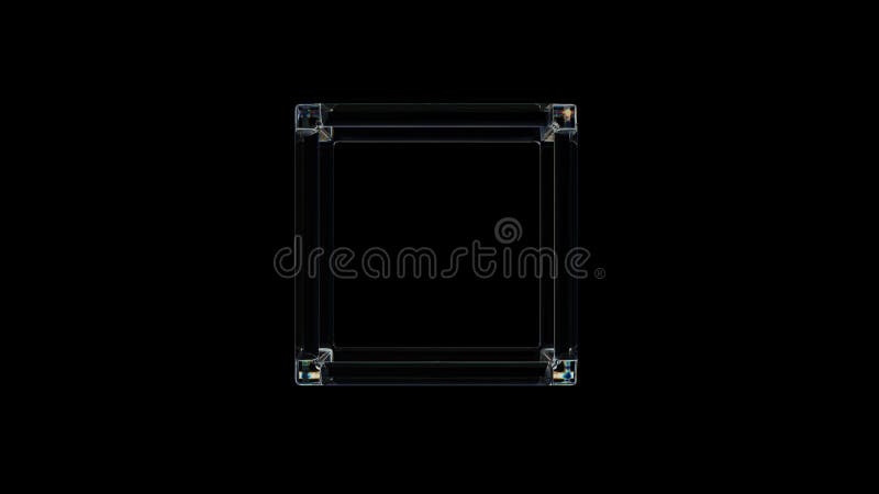 3d Transparent Rotating Glossy Wired Cube with Dispersion Effect ...