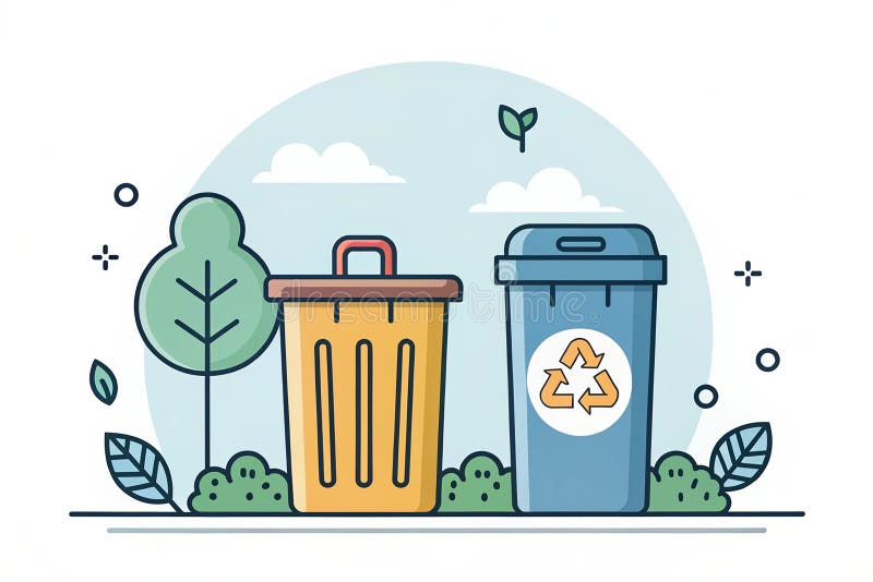 3D Trash Can Icon for Garbage and Environment Stock Illustration ...