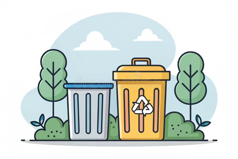 3D Trash Can Icon for Garbage and Environment Stock Illustration ...