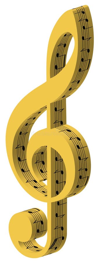 Golden Clef Musical Symbol G & F Stock Photo - Illustration of ...