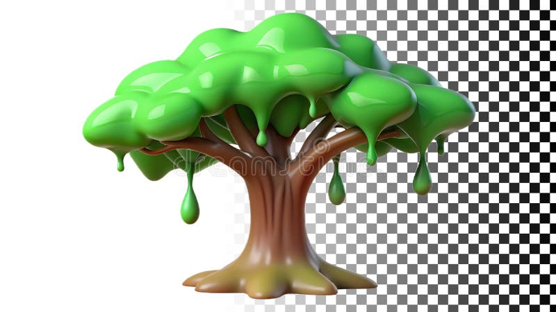 3D Tree Icon Green Foliage Nature Graphic Design Element Png ...