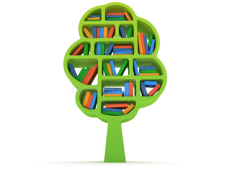 Tree Knowledge Bookshelf White Background Stock Illustrations – 67 Tree ...