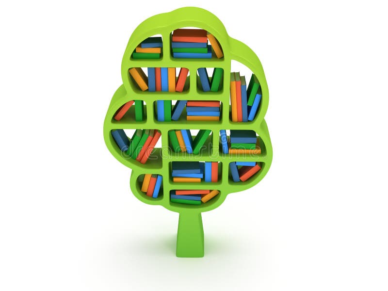 Tree Knowledge Bookshelf White Background Stock Illustrations – 79 Tree ...