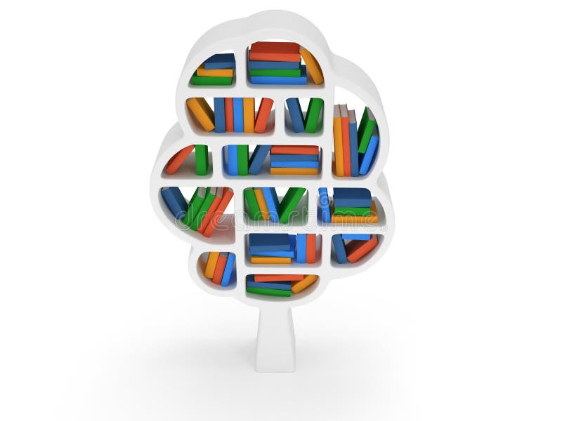 Tree Knowledge Bookshelf White Background Stock Illustrations – 84 Tree ...