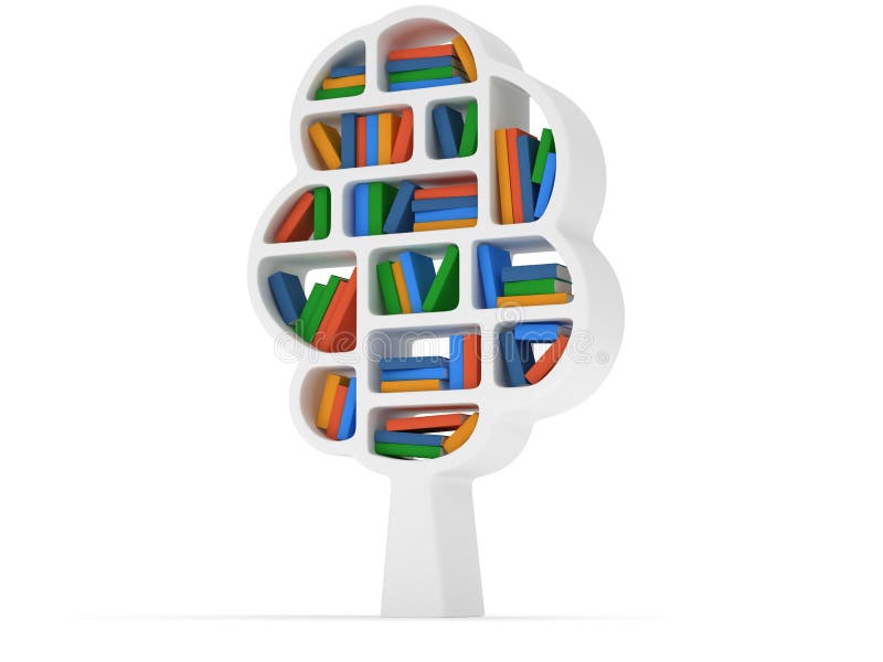 Tree Knowledge Bookshelf White Background Stock Illustrations – 79 Tree ...