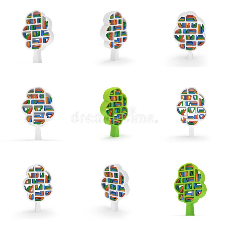 Background Bookshelf Knowledge Tree White Stock Illustrations – 69 ...