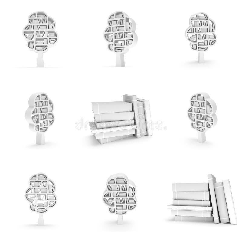 Tree Knowledge Bookshelf White Background Stock Illustrations – 79 Tree ...