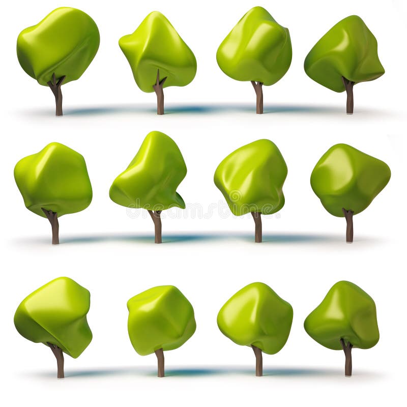 3d tree stock illustration. Illustration of trendy, tree - 62692945