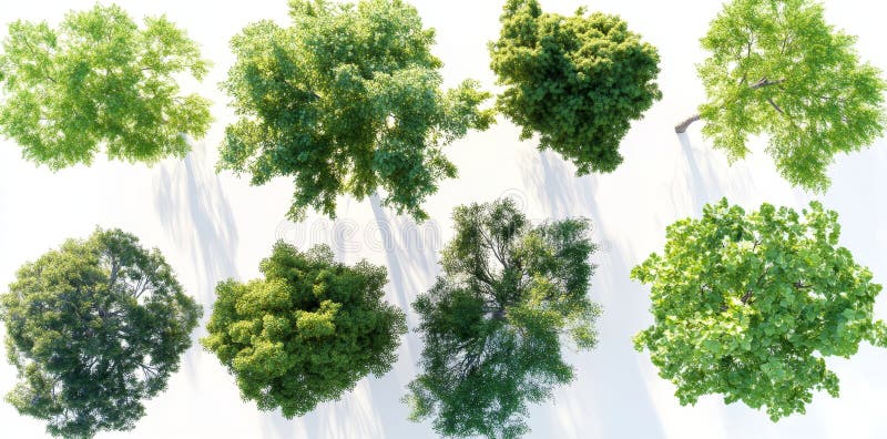 3D Tree Top View Isolated on White Background. Perfect for ...