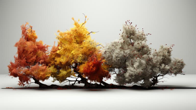 3d-like Trees with Different Colors and Textures, AI Stock Illustration ...