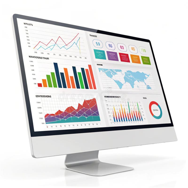 3D Trending Dashboard Illustration Stock Illustration - Illustration of ...