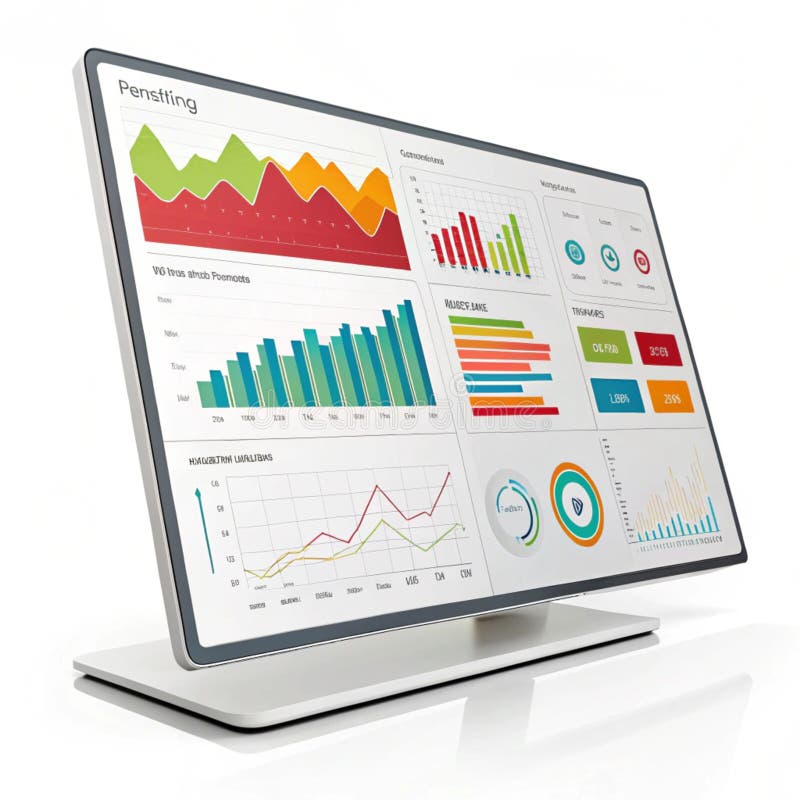 3D Trending Dashboard Illustration Stock Illustration - Illustration of ...