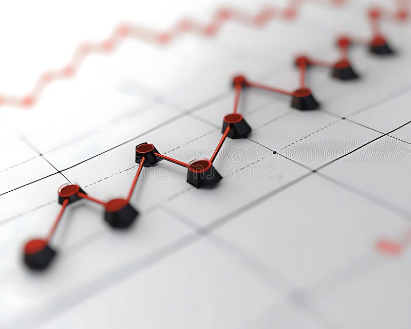 3D Trendline Graph with a White Background Stock Illustration ...