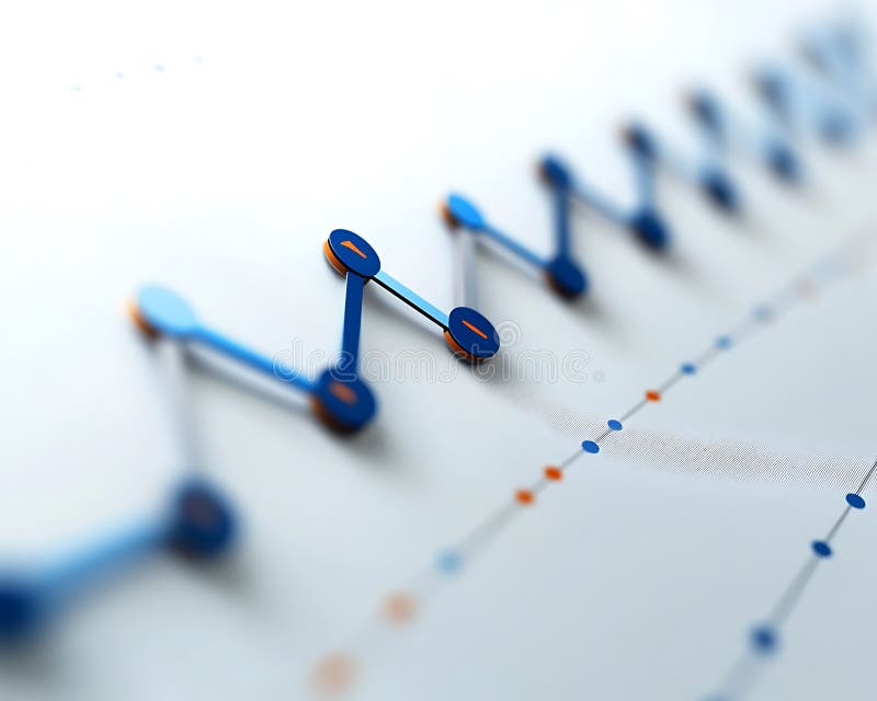 3D Trendline Graph with a White Background Stock Illustration ...