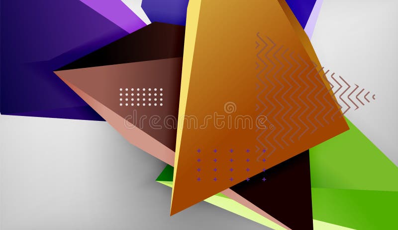 3d Triangle Geometric Background Design, Modern Poster Template Stock ...