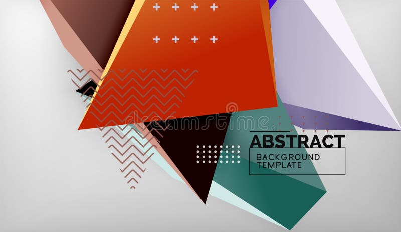3d Triangle Geometric Background Design, Modern Poster Template Stock ...