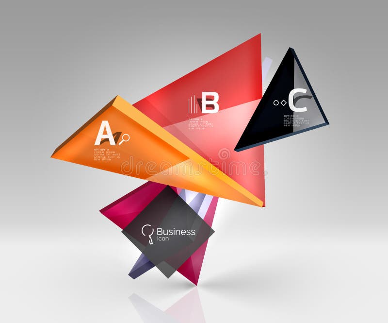 3d Triangle Modern Composition Stock Vector - Illustration of ...