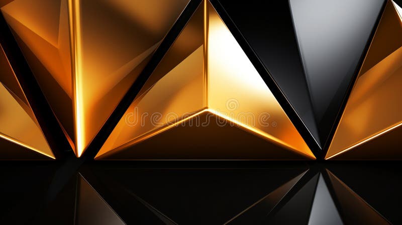 3d Triangle Polygon Texture Shadow Glossy with Gold and Black Color ...