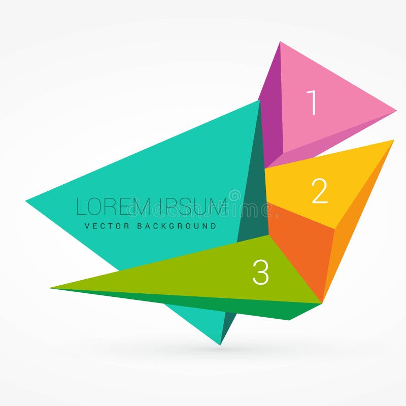 3d Triangle Shapes with Numbers Stock Vector - Illustration of colorful ...