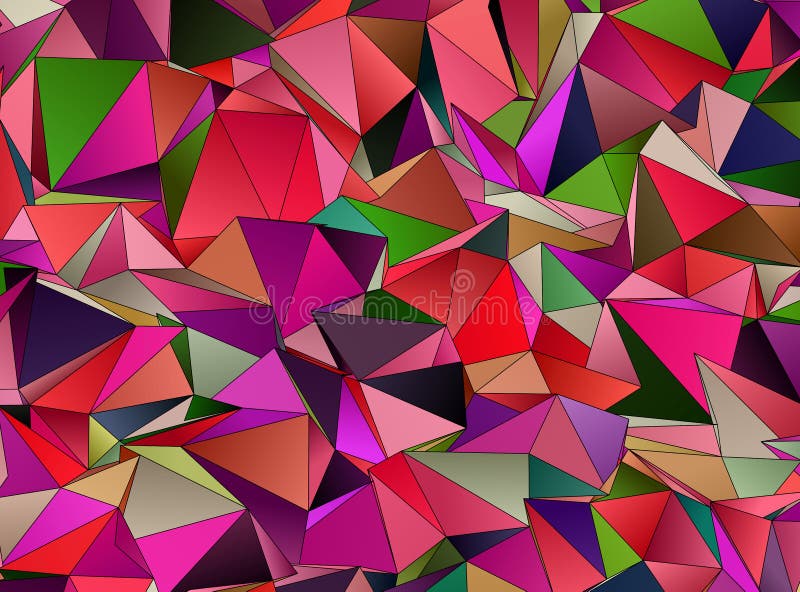 3d Triangles, Abstract Background. Design Wallpaper Stock Illustration ...