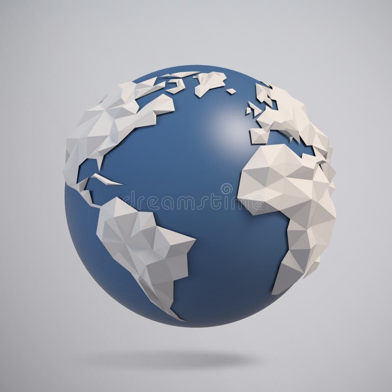 3d Triangular Globe 3d Rendering Stock Illustration - Illustration of ...