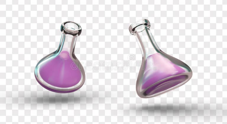 3D Triangular Round Flask with Narrow Neck. Laboratory Erlenmeyer Flask ...