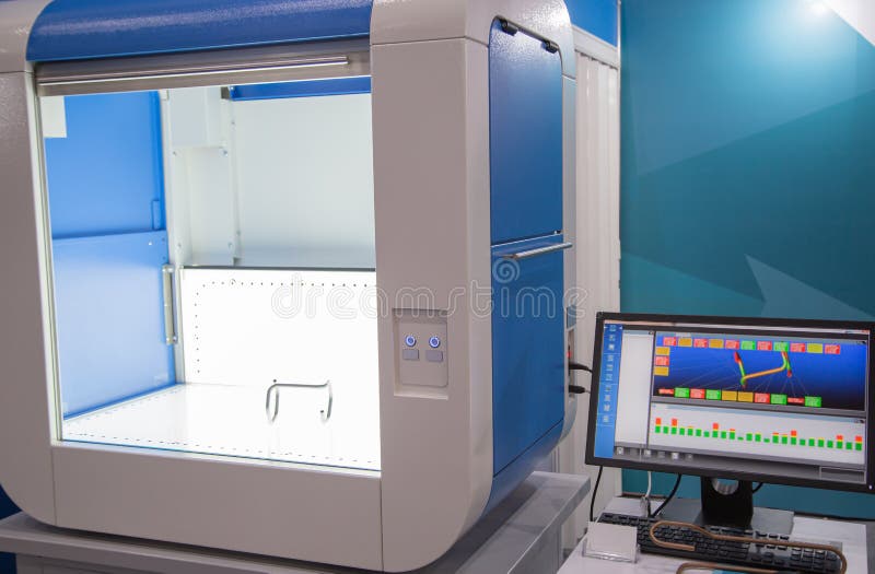Tube inspection machine stock photo. Image of analysis - 161735190