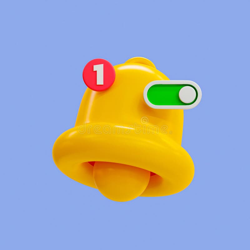 3d Turn-on Notification Concept. New Update Reminder. New Notification ...