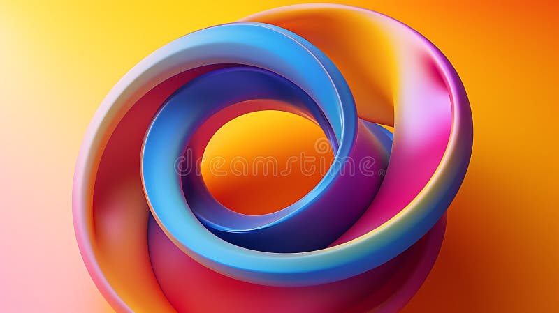 3D Twisted Circle Featuring Bright Color Gradients Stock Illustration ...