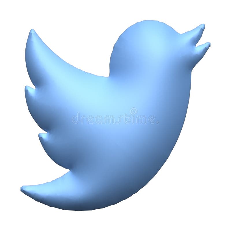 3D Twitter bird icon editorial photo. Image of white - 192048696