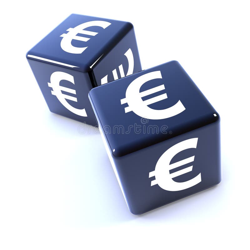 3d Two Black Dice Marked with Euro Currency Symbol Stock Illustration ...
