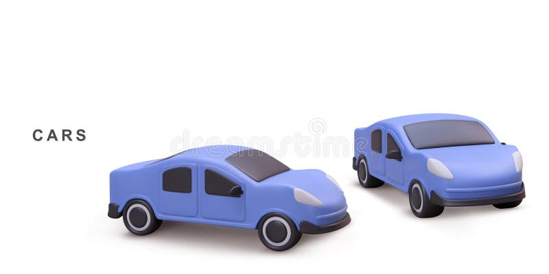 3d Two Cars on White Background. Vector Illustration Stock Vector ...