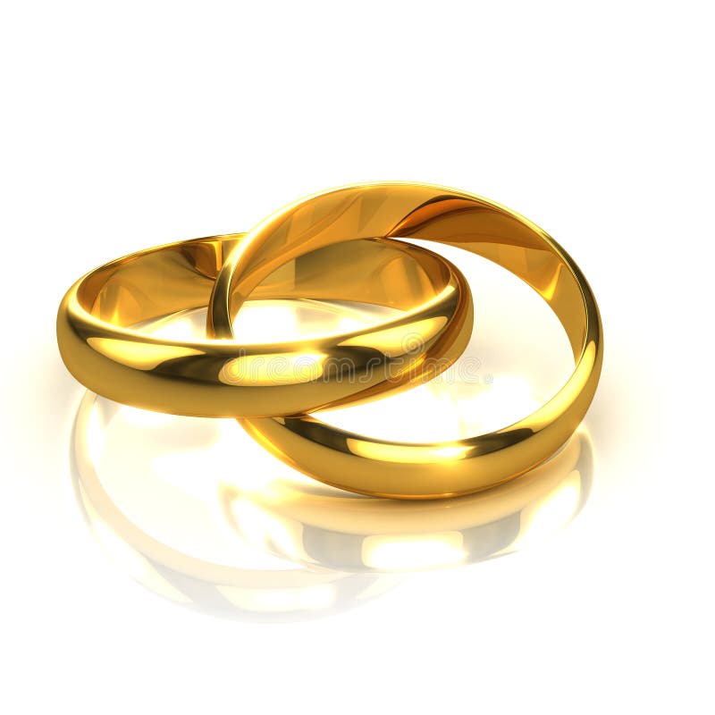 3d Two gold rings entwined stock illustration. Illustration of symbolic ...